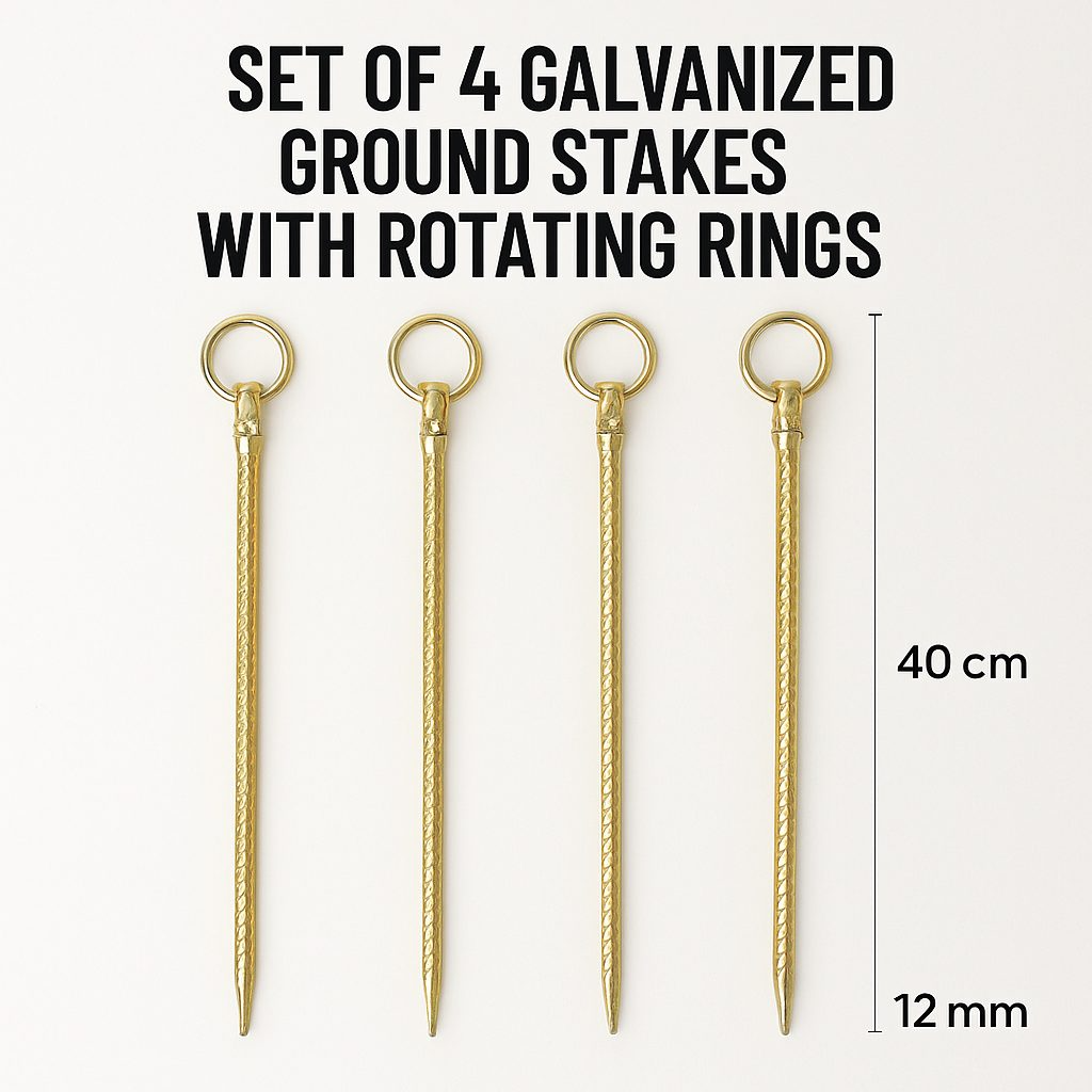 Set 4 Tarusi de Prindere Galvanizati cu Inel Rotativ – 40 cm, Ø12 mm ...